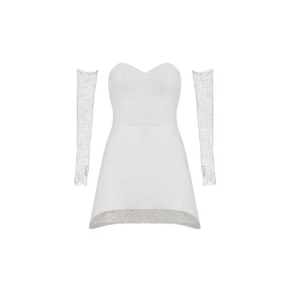 VESTIAIRE D'UN OISEAU LIBRE Sequined Gloves Mini Dress