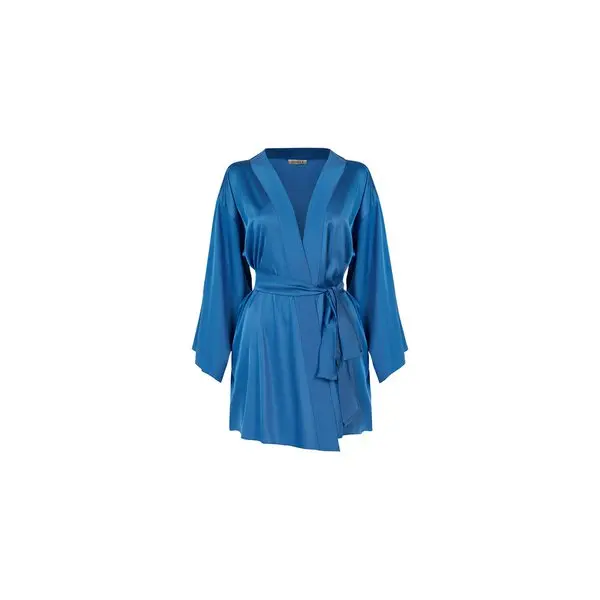 AVENUE 8 Mini Silk Robe Indigo