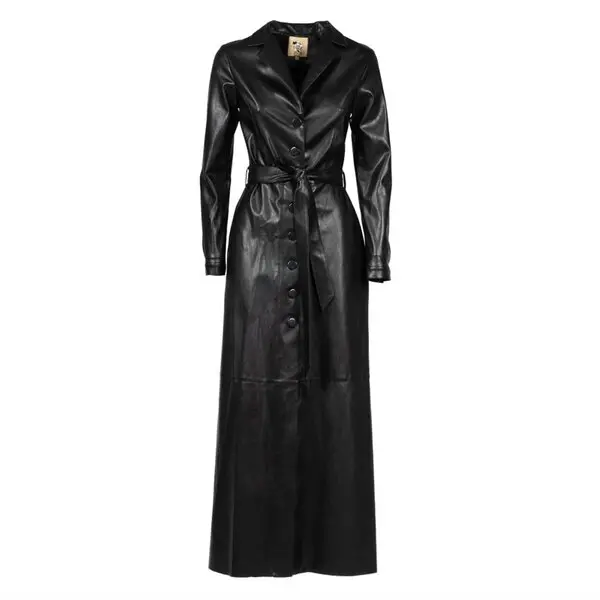 JULIA ALLERT Long Button-up Eco-leather Trench