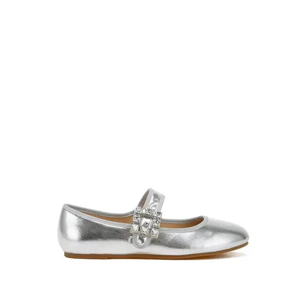 RAG & CO Upstage Brooch Mary Jane Ballerinas In By - Silver