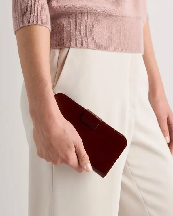 Quince Italian Leather Phone 2-in-1 Folio Case - Saddle