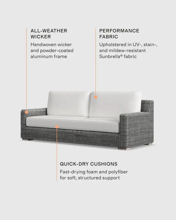 Quince Classic All-weather Wicker Outdoor Sofa
