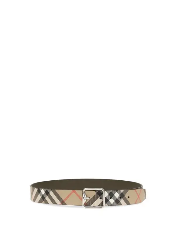 Burberry Reversible B Buckle Check Belt