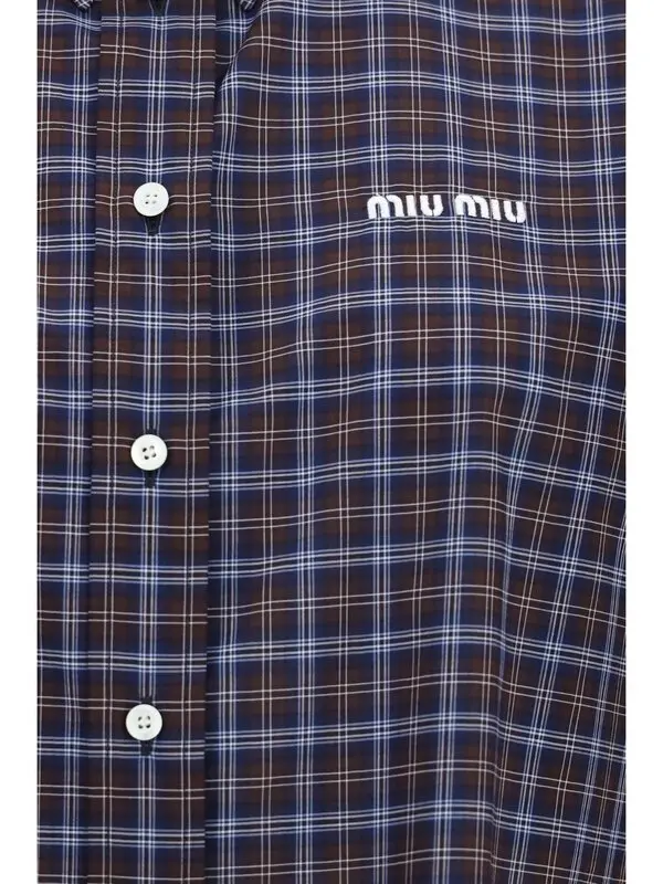 Miu Miu Checked Embroidered Shirt