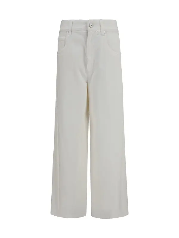 Brunello Cucinelli High-rise Palazzo Jeans - Cream