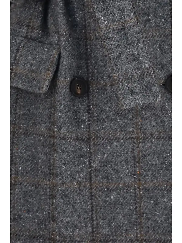 Brunello Cucinelli Long Alpaca-blend Coat With Belt - Gray