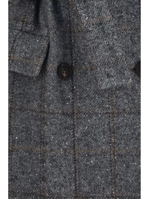 Brunello Cucinelli Long Alpaca-blend Coat With Belt - Gray