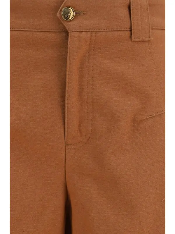 Chloé Cotton Canvas Barrel-leg Pants