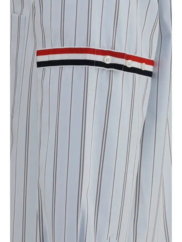 Thom Browne Fine-striped Grosgrain Poplin Shirt - Blue