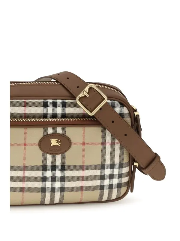 Burberry Check Front Pocket Shoulder Bag - Cream