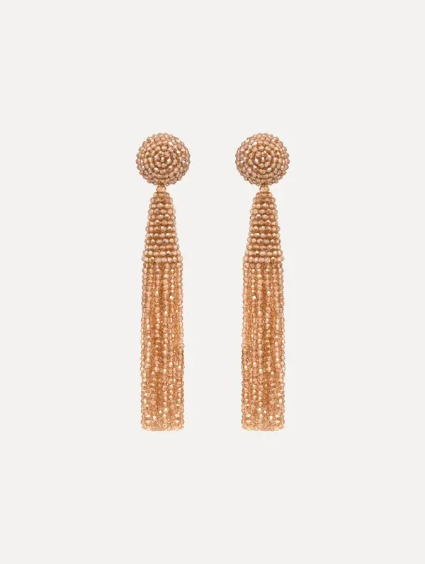 Oscar De La Renta Conical Tassel Clip-on Earrings