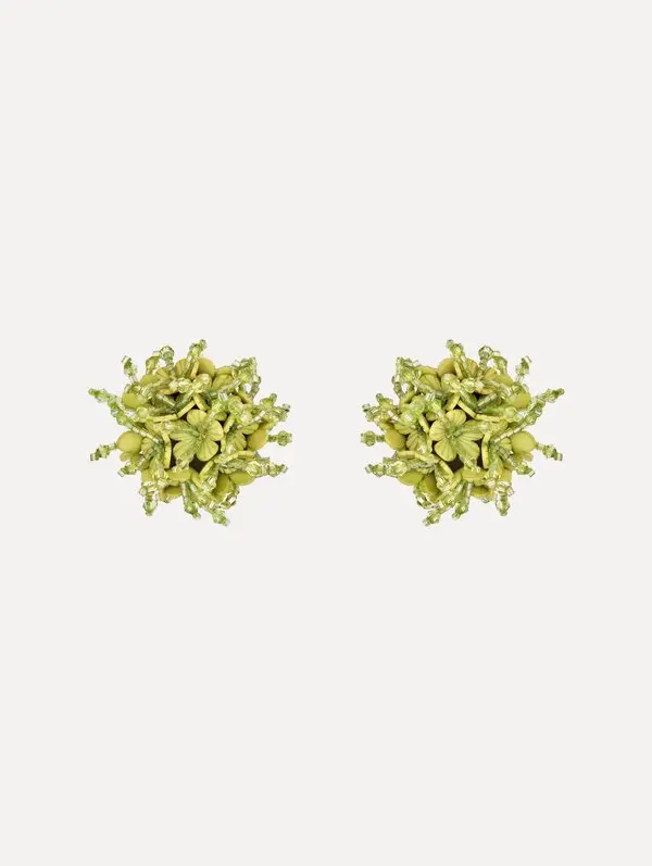 Oscar De La Renta Firework Clip-on Earrings - Green