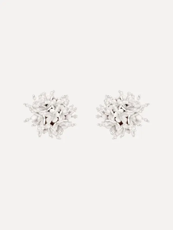 Oscar De La Renta Firework Clip-on Earrings - White