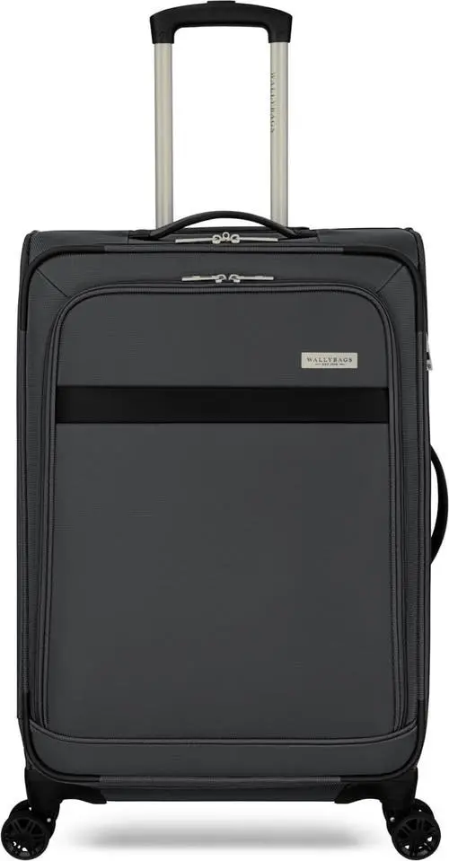 WALLYBAGS Stratford Softside 25" Medium Checked Spinner Luggage - Graphite