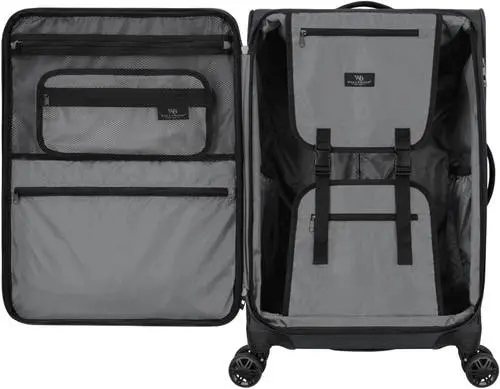 WALLYBAGS Stratford Softside 25" Medium Checked Spinner Luggage - Graphite