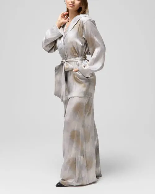 LE FAFO Silk Belted Jacket & Pants Set