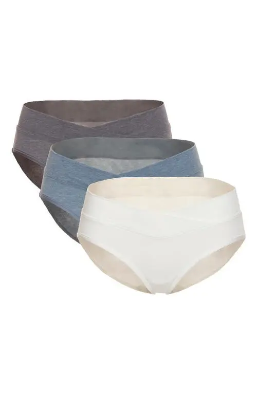 Felina 3-pack Organic Cotton Maternity Briefs - Slate/sky/cloud