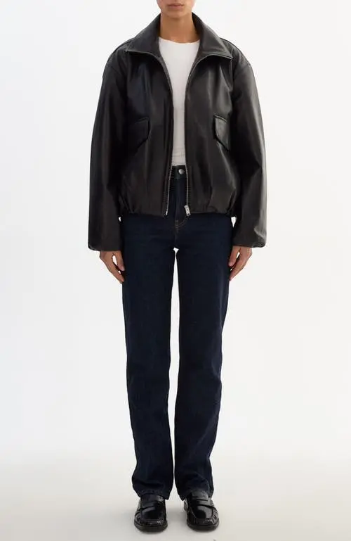 LAMARQUE Ramona | Funnel Neck Leather Jacket