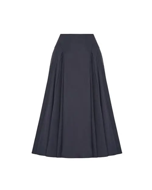 Another Tomorrow Seamed Full Skirt In Organic Cotton