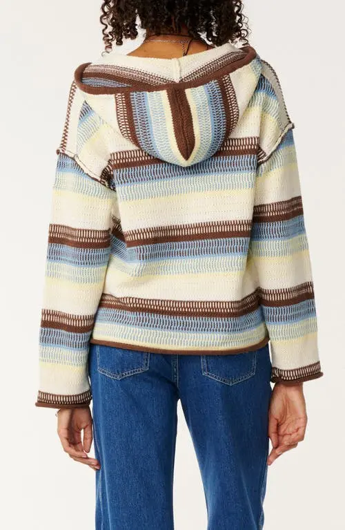 Rip Curl Retro Swell Stripe Hooded Sweater - Ivory Multi