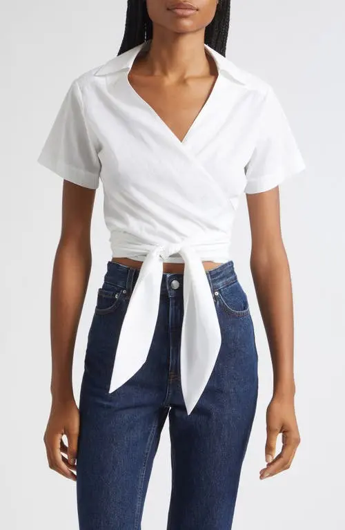 A.L.C. Brielle Tie Front Cotton Top - White