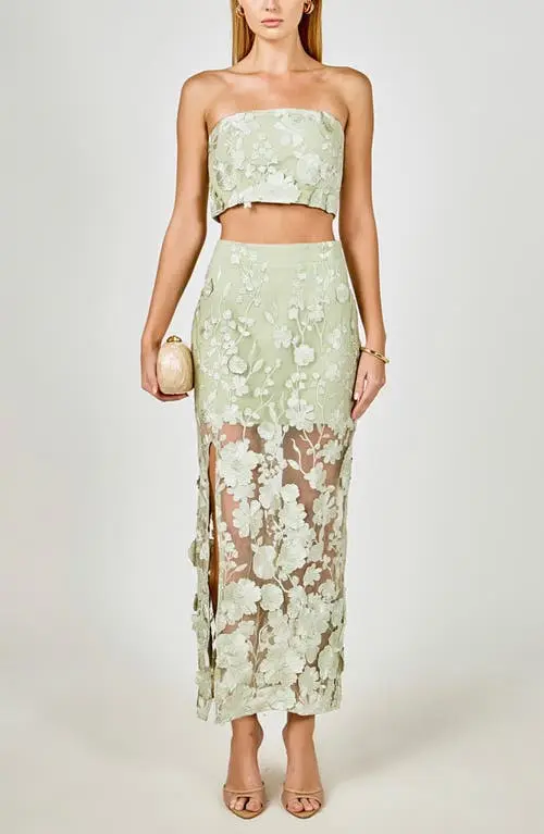 Endless Rose Floral Embroidered Strapless Crop Top
