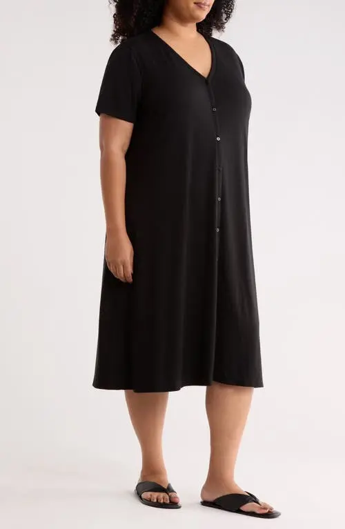 Eileen Fisher Ribbed V-neck Dress