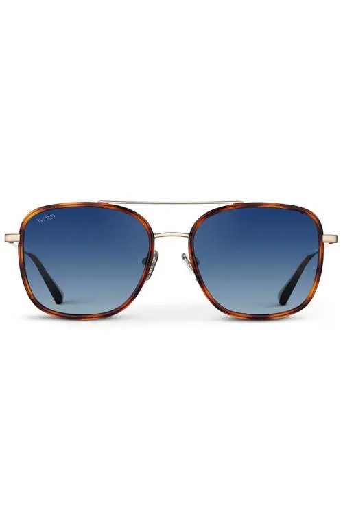 WMP EYEWEAR Oversized Square Aviator Sunglasses - Brown Tortoise