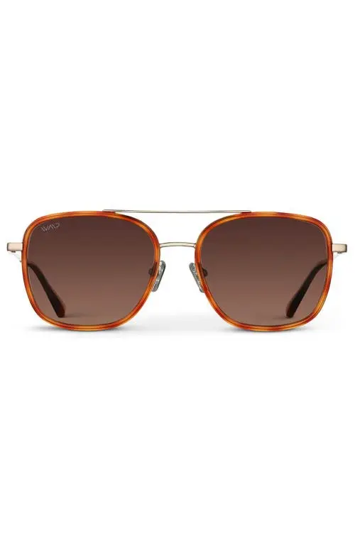 WMP EYEWEAR Oversized Square Aviator Sunglasses - Sunset Tortoise