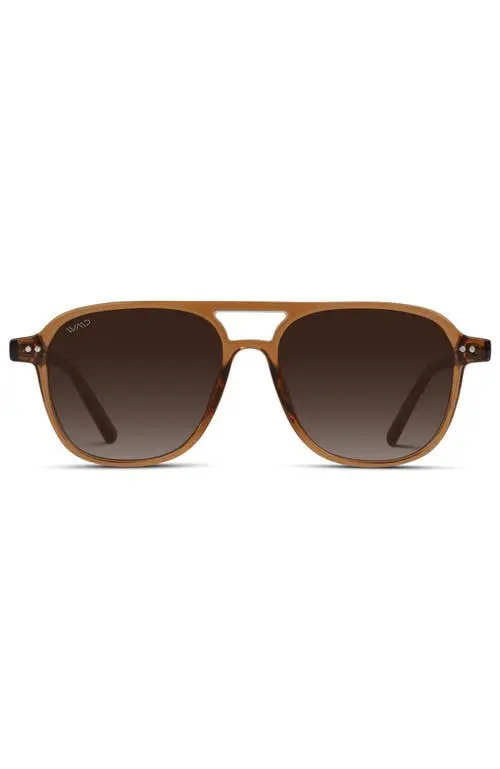 WMP EYEWEAR Hayden 53mm Double Bridge Aviator Polarized Sunglasses - Crystal Copper