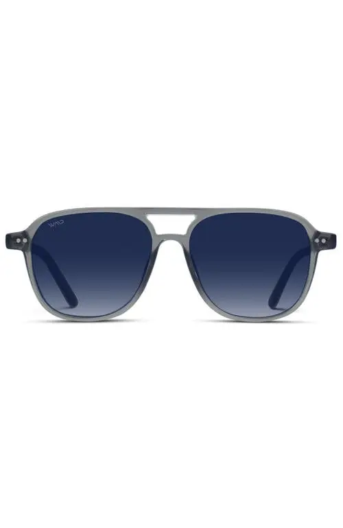 WMP EYEWEAR Hayden 53mm Double Bridge Aviator Polarized Sunglasses - Crystal Mist