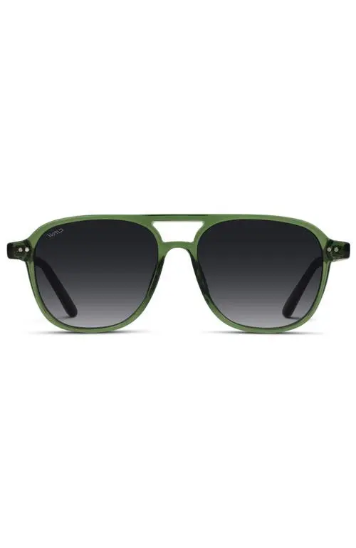 WMP EYEWEAR Hayden 53mm Double Bridge Aviator Polarized Sunglasses - Emerald Green