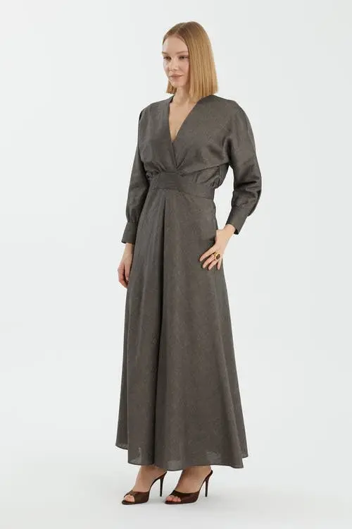 GIZIA Long Sleeve Ankle-length Dress