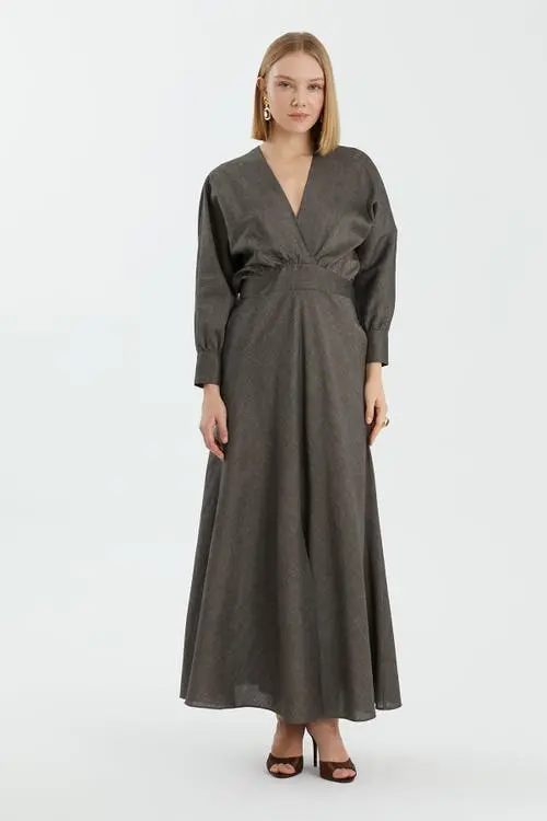 GIZIA Long Sleeve Ankle-length Dress