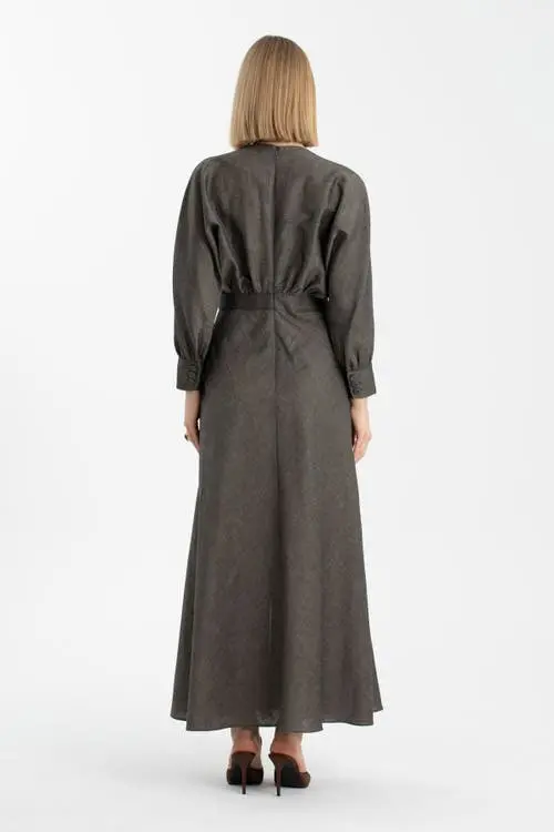 GIZIA Long Sleeve Ankle-length Dress