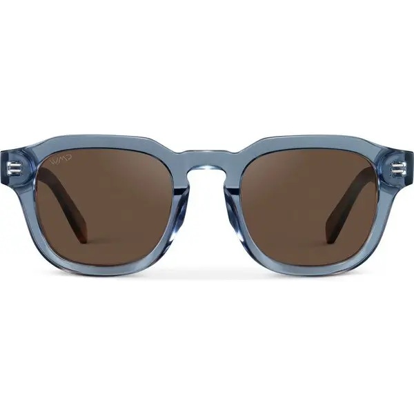 WMP EYEWEAR Nelson Square Polarized Sunglasses - Denim Blue