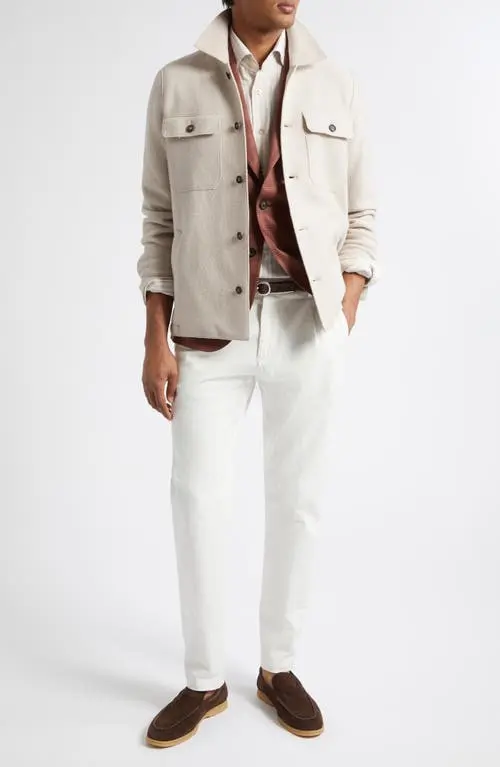Eleventy Boiled Wool Overshirt - Sand