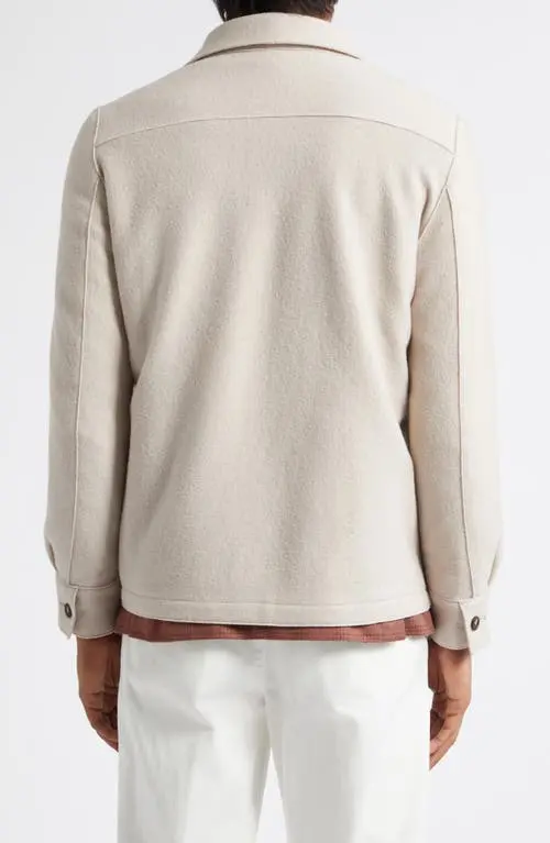 Eleventy Boiled Wool Overshirt - Sand
