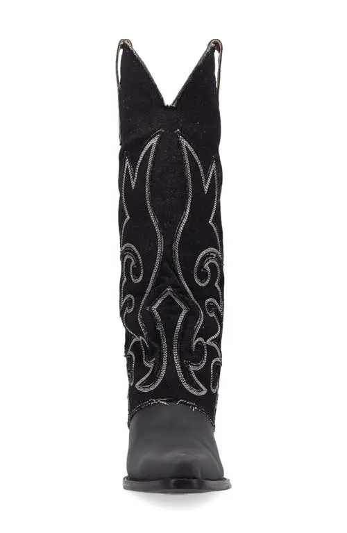 DINGO Knee High Western Boot - Black/black