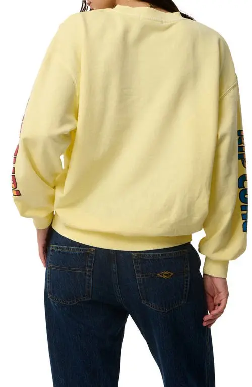 Rip Curl Heritage Graphic Oversized Sweatshirt - Soft Yellow