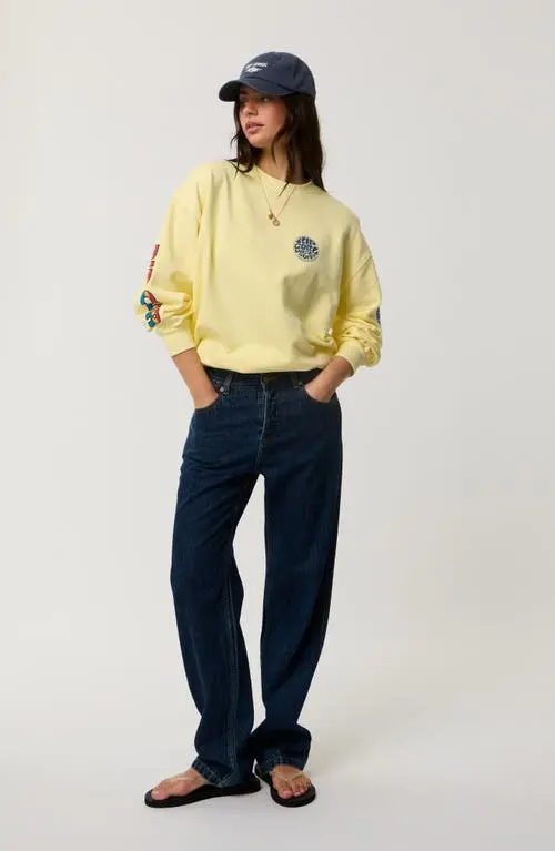 Rip Curl Heritage Graphic Oversized Sweatshirt - Soft Yellow