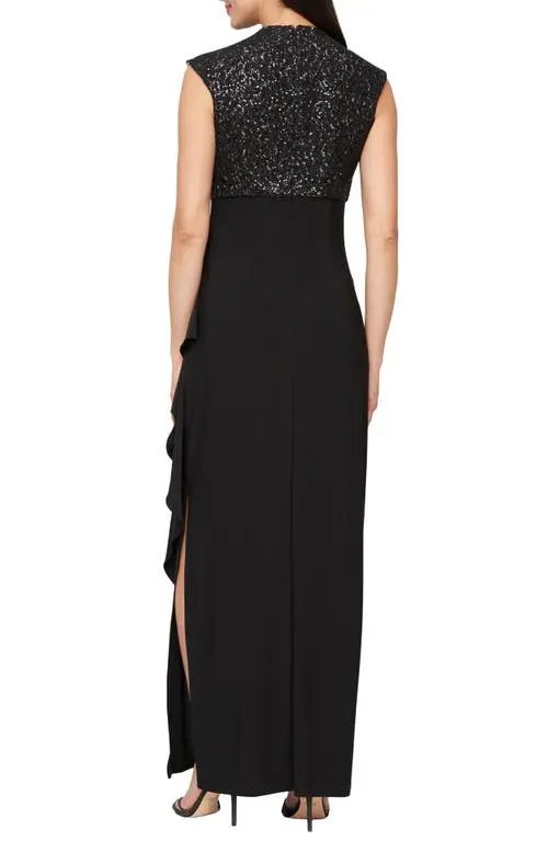 Alex Evenings Sequin Empire Waist Sleeveless Gown