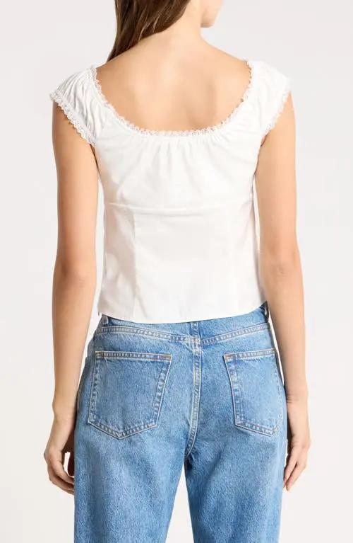 REFORMATION Amourette Lace Trim Square Neck Top
