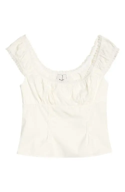 REFORMATION Amourette Lace Trim Square Neck Top