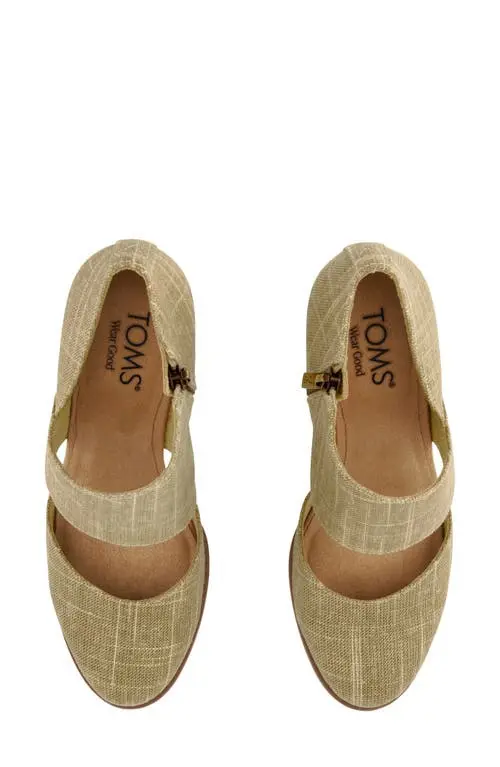 Toms Milan Nova Block Heel Pump - Gold