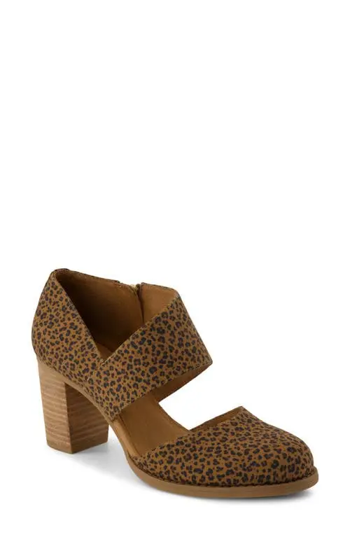 Toms Milan Nova Block Heel Pump - Light/pastel Brown