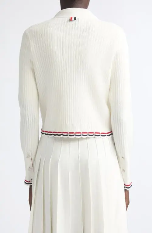 Thom Browne Pointelle Rib Stitch Cardigan