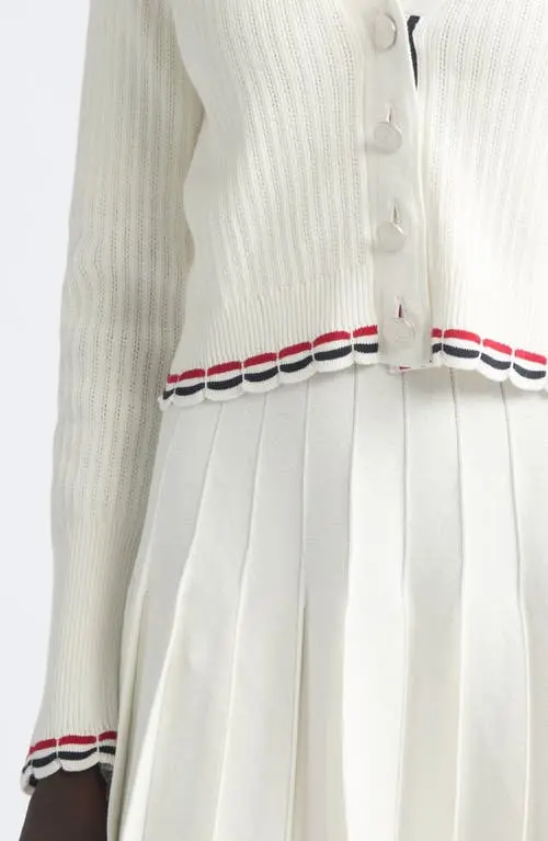 Thom Browne Pointelle Rib Stitch Cardigan