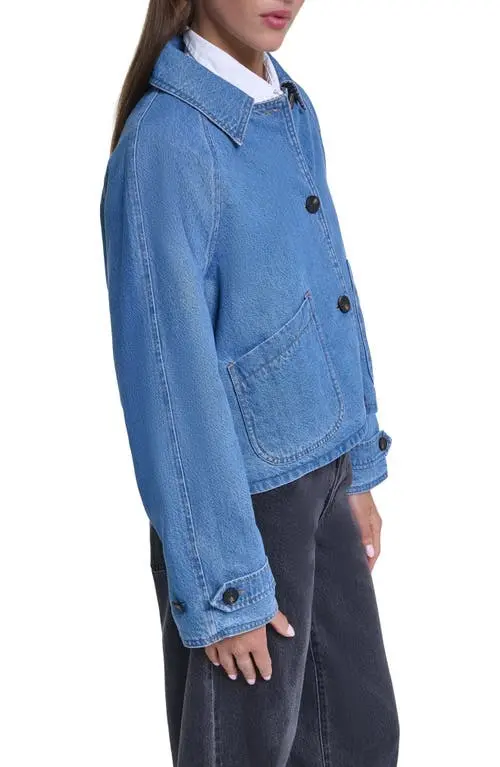 LEVI'S Reversible Cropped Trench Jacket - Medium Wash Denim