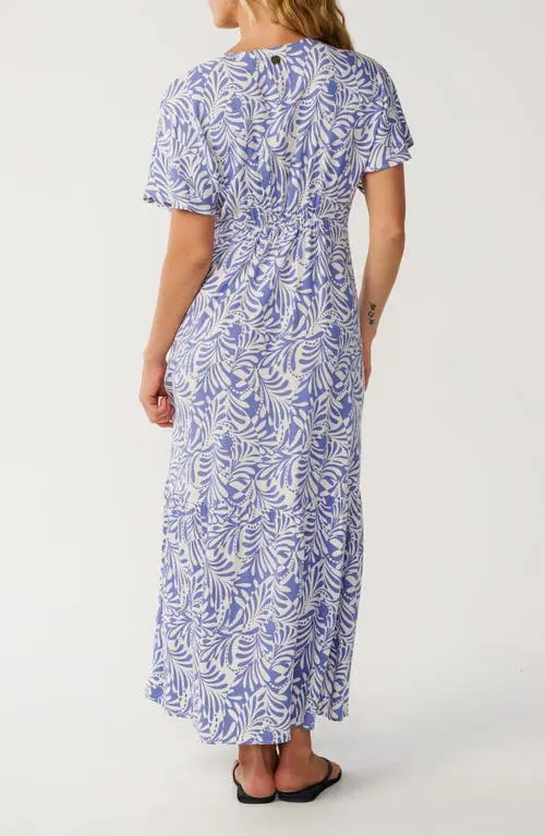 Rip Curl Party Wave Floral Print Maxi Dress - White/blue